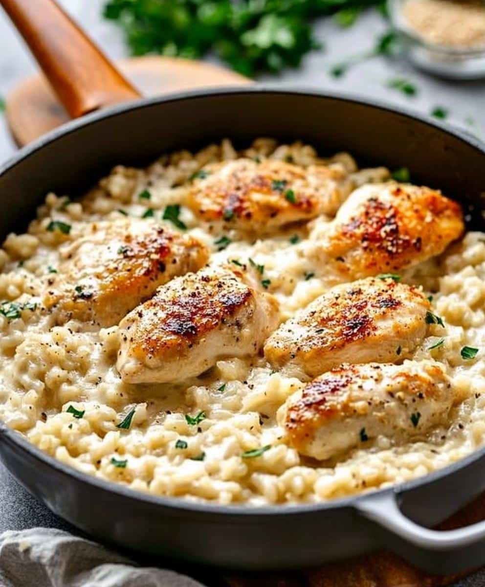 Creamy Parmesan One Pot Chicken And Rice Recipe - easyrecipeplan.com