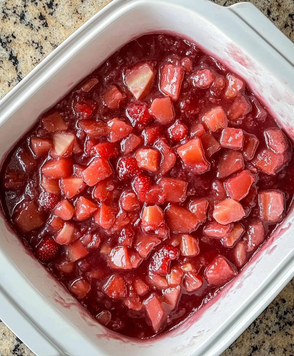 Strawberry Rhubarb Pudding Dessert Recipe - easyrecipeplan.com